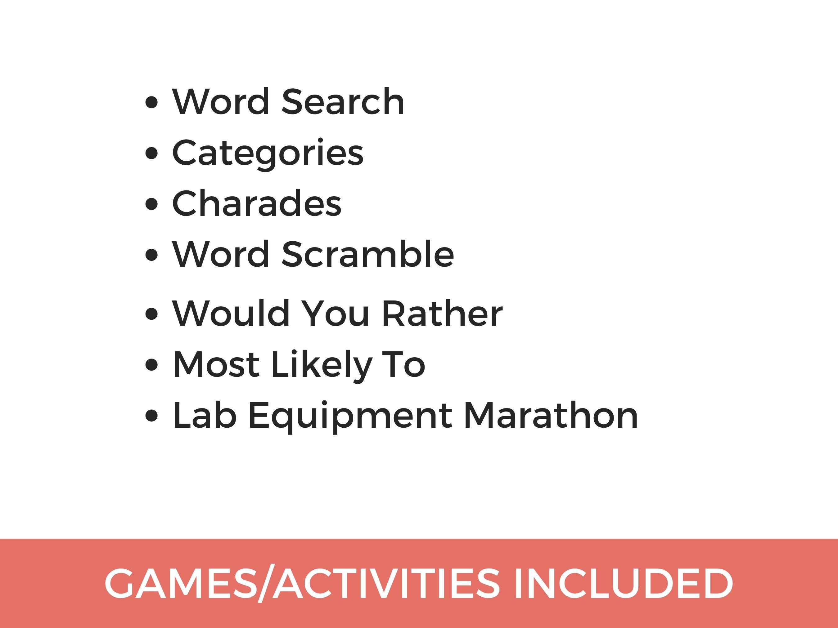 Printable Lab Week 7 Games Bundle, 2025 Lab Week, Co-worker Games ...
