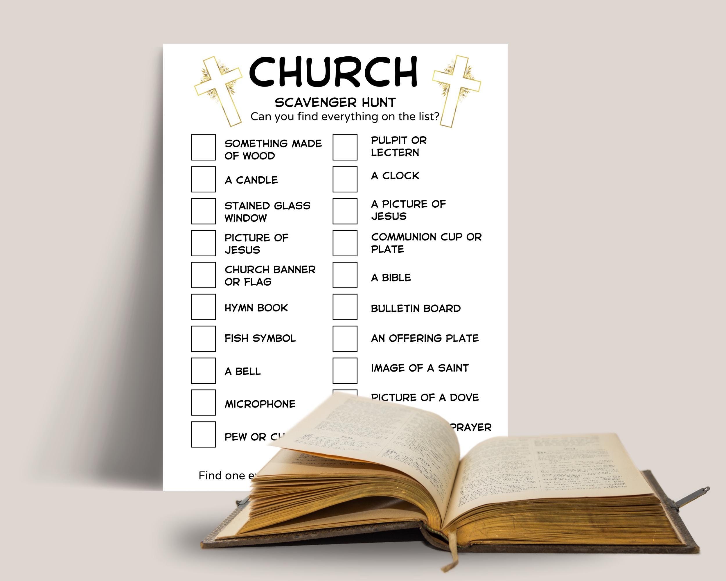 Printable Church Scavenger Hunt for Teens and Adults, Fun & Engaging ...