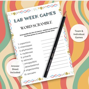 Printable Lab Week 7 Games Bundle, 2025 Lab Week, Co-worker Games ...