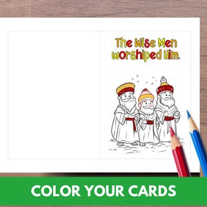 Christian Christmas Coloring Cards Craft, Christian Sunday School ...