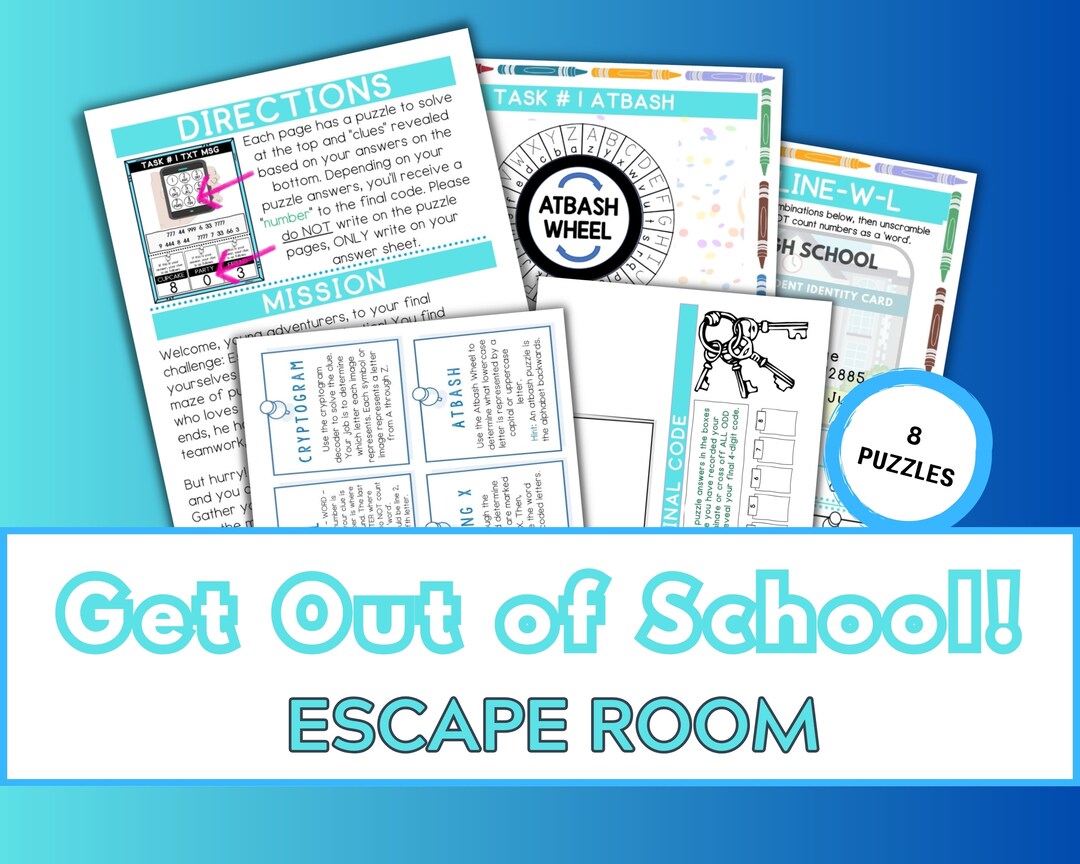 Escape Room for Kids, End of School Escape Room Educational Fun for ...