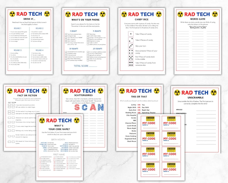 Rad Tech Week Games Bundle , Happy Rad Tech Week, Radiology Tech ...