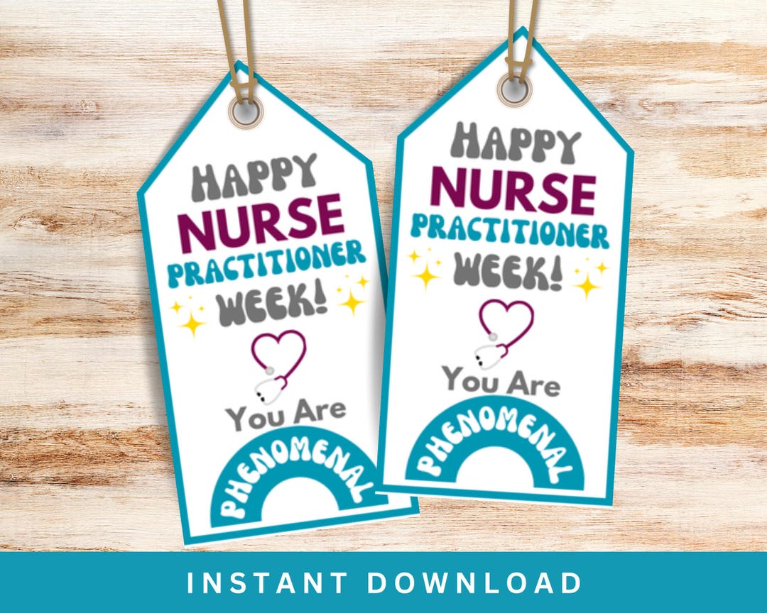 Nurse Practitioner Week Gift Tags, Appreciation Printable (PDF Download ...