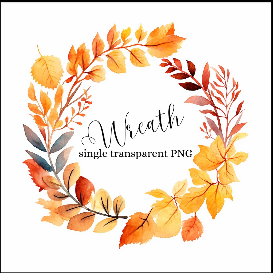 Autumn Wreath Clipart, SINGLE IMAGE, Floral Wreaths, Delicate Flower ...