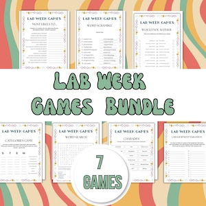 Printable Lab Week 7 Games Bundle, 2025 Lab Week, Co-worker Games ...