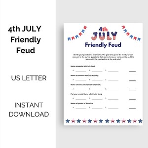 4th of July Family Feud Game, Independence Day Celebrations, Family ...