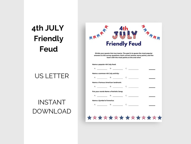 4th of July Family Feud Game, Independence Day Celebrations, Family ...