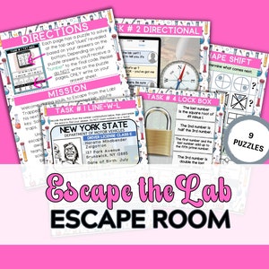 Escape Room for Kids - Escape the Lab , Printable Game With 9 Puzzles ...