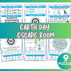 Earth Day Escape Room Party Game for Kids Printable Eco Challenge Fun ...