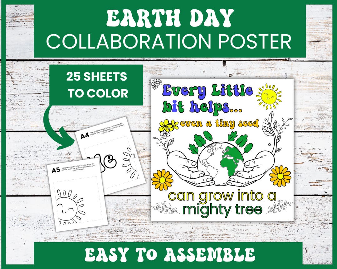 Earth Day Activity Collaborative Poster Classroom Decor Bulletin Board ...