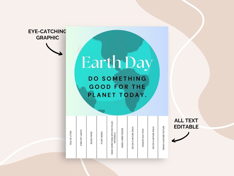 Earth Day Challenge, Earth Day Activity, Tear-off Flyer, Homeschool ...