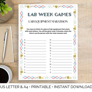 Printable Lab Week 7 Games Bundle, 2025 Lab Week, Co-worker Games ...