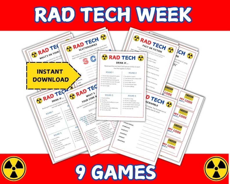 Rad Tech Week Games Bundle , Happy Rad Tech Week, Radiology Tech ...