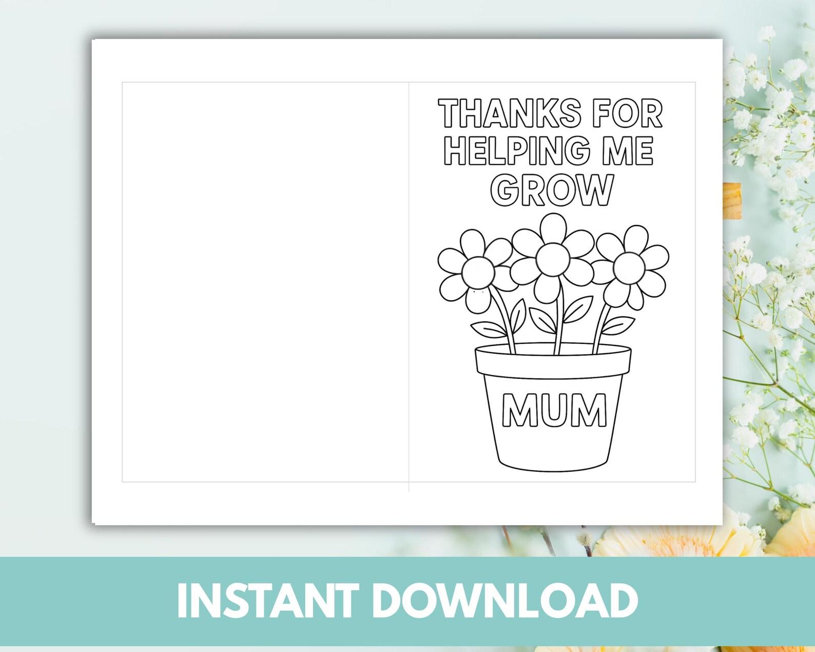 Mother’s Day Coloring Cards for Kids, Printable Mother’s Day Cards to ...