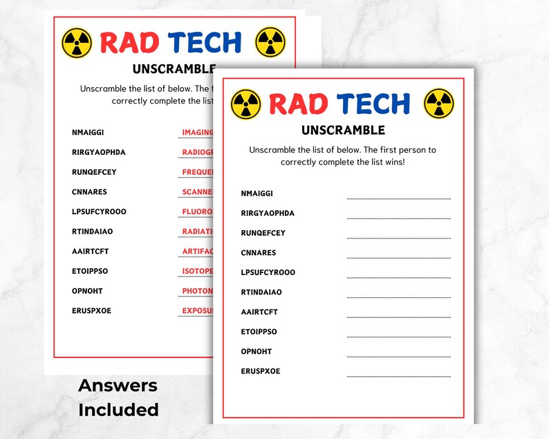 Rad Tech Week Games Bundle , Happy Rad Tech Week, Radiology Tech ...