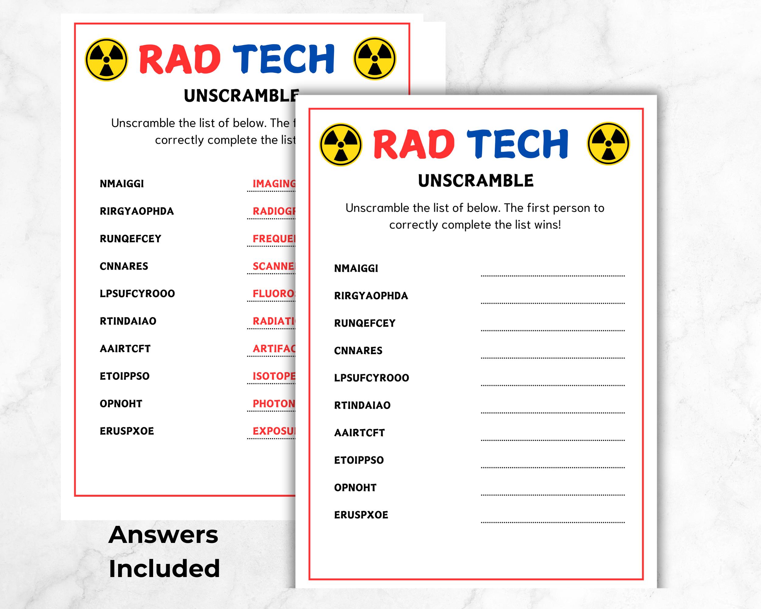 Rad Tech Week Games Bundle , Happy Rad Tech Week, Radiology Tech ...