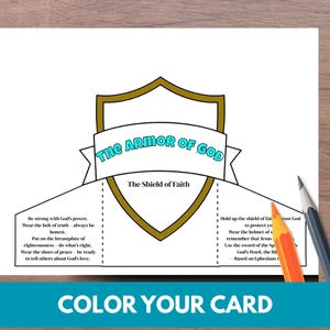 Armor of God Craft Printable, Bible Verse Activity for Kids, Christian ...