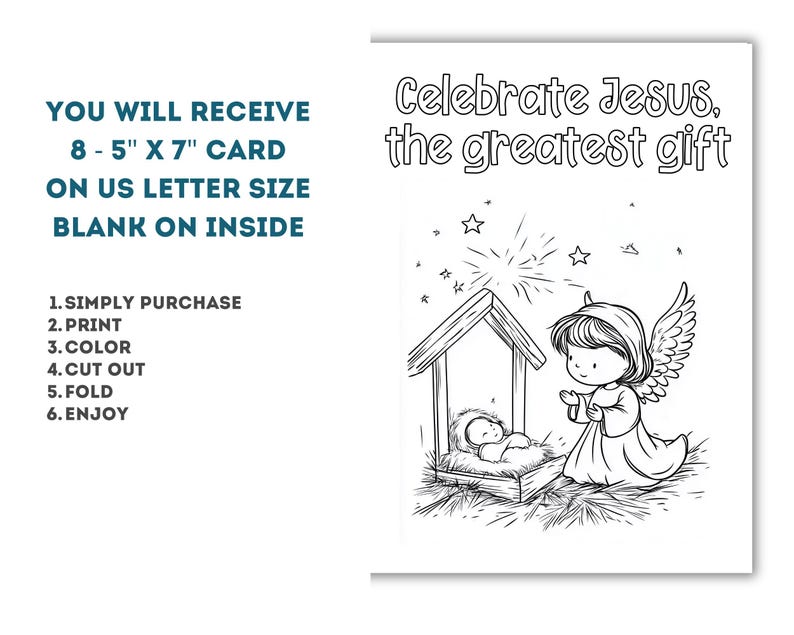 Christian Christmas Coloring Cards Craft, Christian Sunday School ...