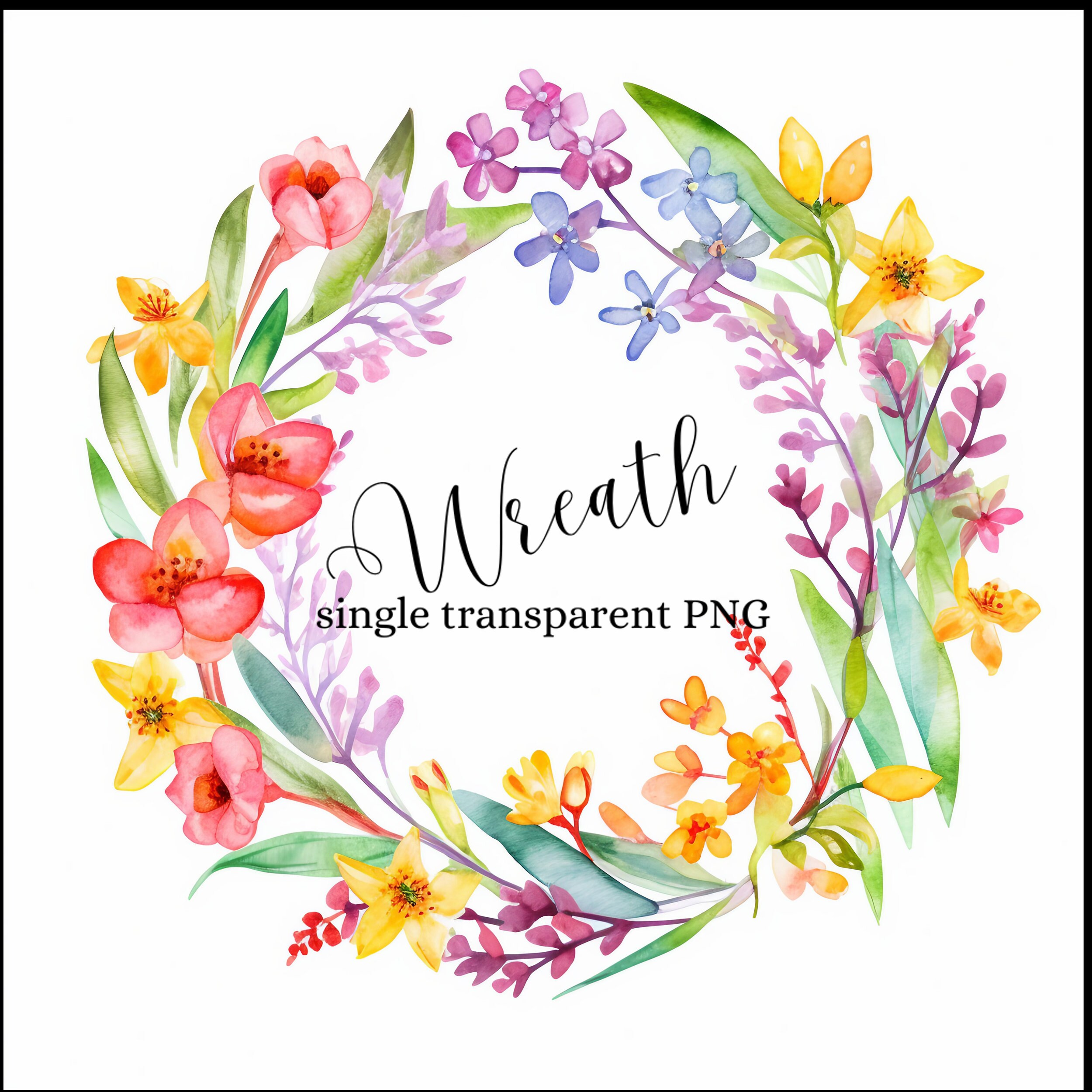 Spring Wreath Clipart SINGLE IMAGE Floral Wreaths Delicate - Etsy