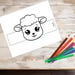 Sheep Coloring Craft, Lamb Paper Crown Party Activity, Farm Animal ...