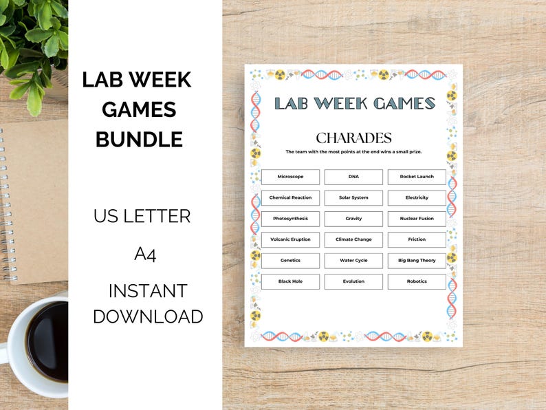 Printable Lab Week 7 Games Bundle, 2026 Lab Week, Co-worker Games ...