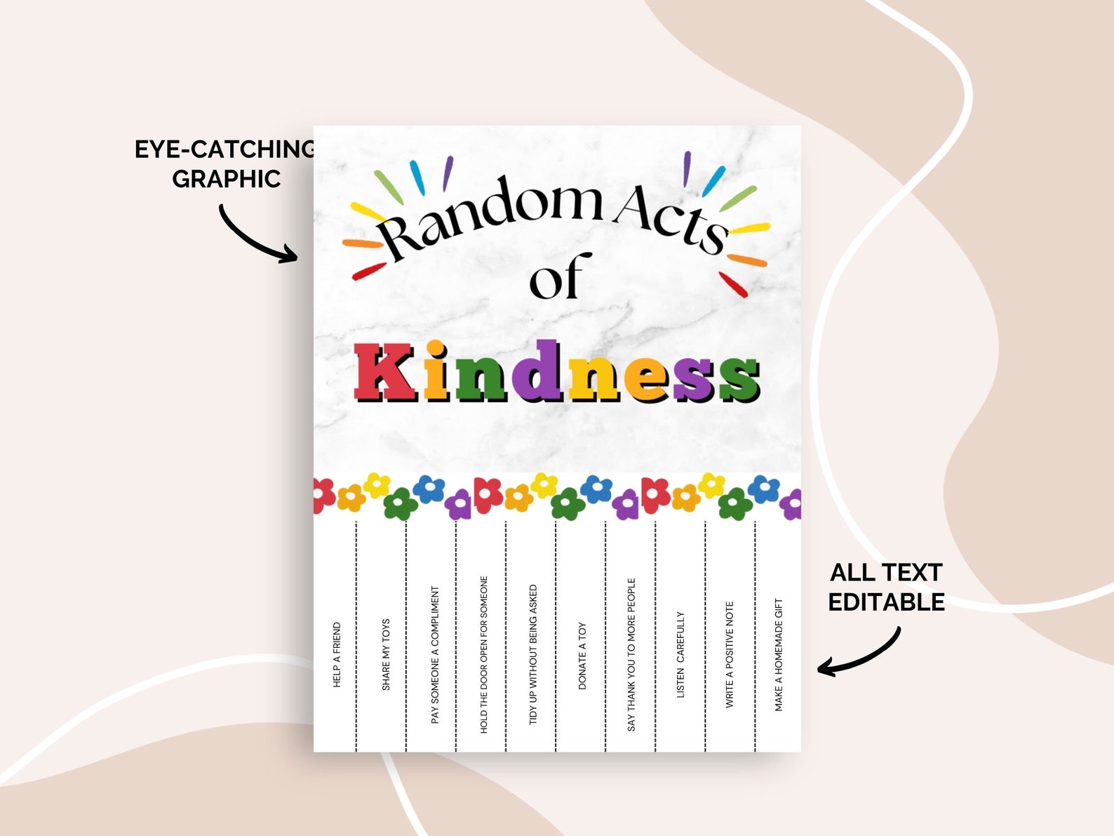 Random Acts of Kindness School Activity, World Kindness Day Youth Group ...