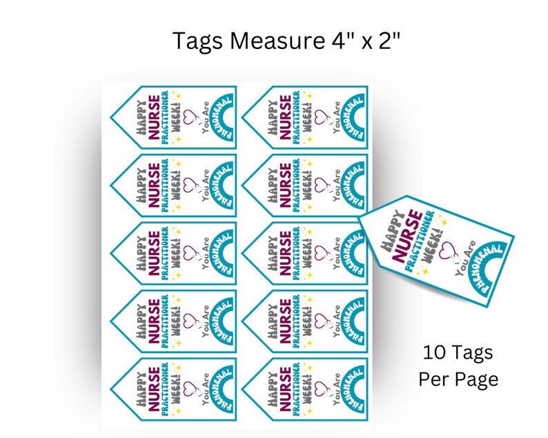 Nurse Practitioner Week Gift Tags, Appreciation Printable (PDF Download ...