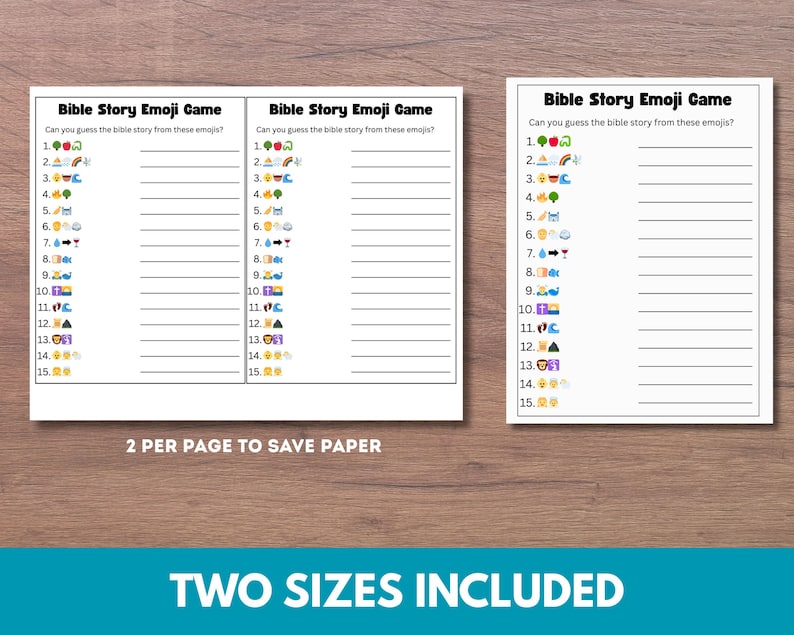 Bible Story Emoji Game, Printable Bible Trivia for Kids, Sunday School ...