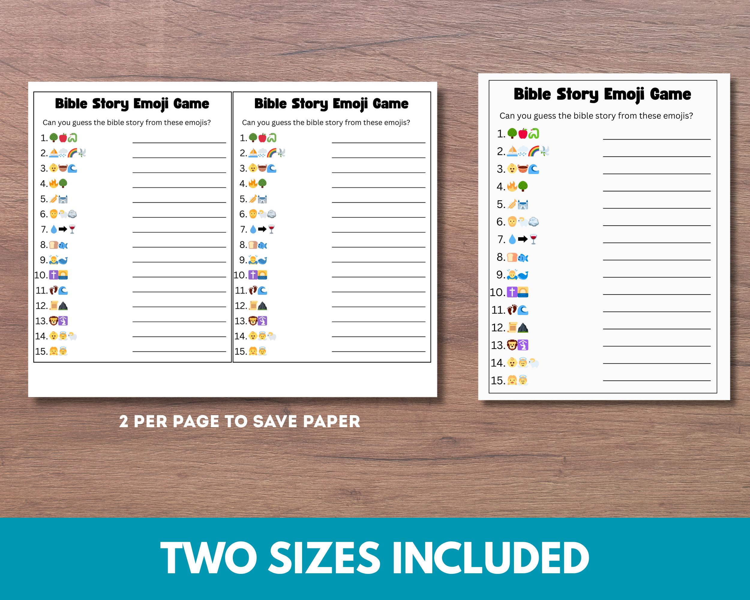 Bible Story Emoji Game, Printable Bible Trivia for Kids, Sunday School ...