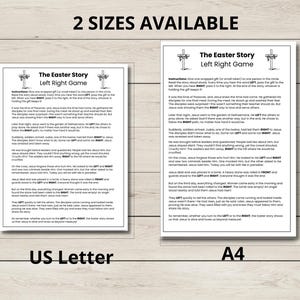 Bible Game Easter Story Left Right Game, Christian Easter Party Game ...