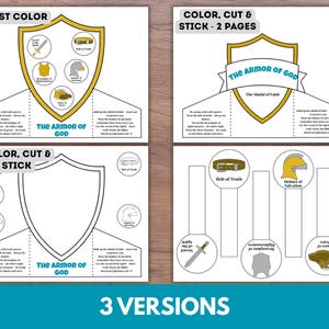 Armor of God Craft Printable, Bible Verse Activity for Kids, Christian ...