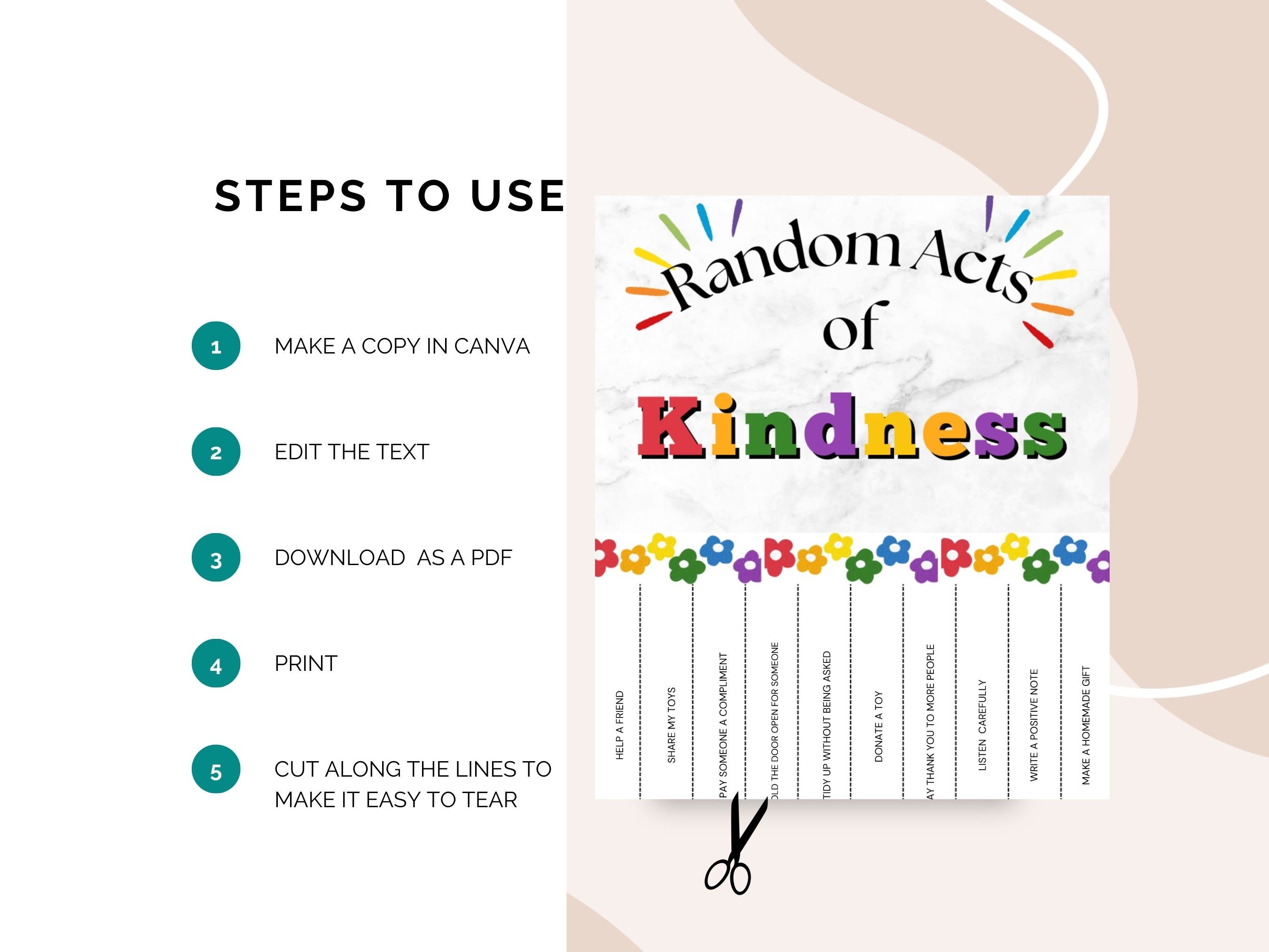 Random Acts of Kindness School Activity, World Kindness Day Youth Group ...