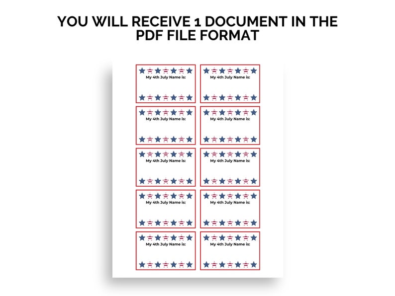 4th of July Name Game for Independence Day Celebrations, Printable ...