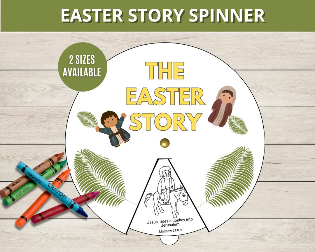 Easter Story Spinner Craft for Kids – Christian Bible Activity, Sunday ...