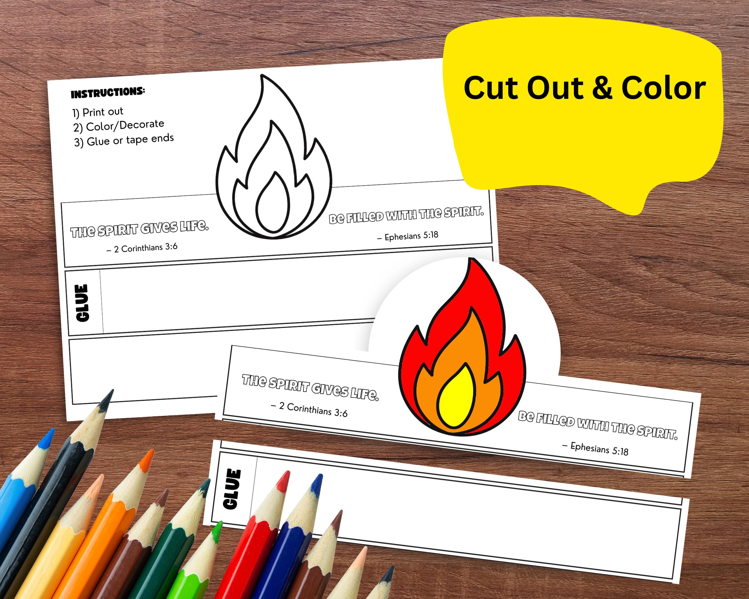 Pentecost Crowns Printable Craft, Holy Spirit Activity for Kids, Sunday ...