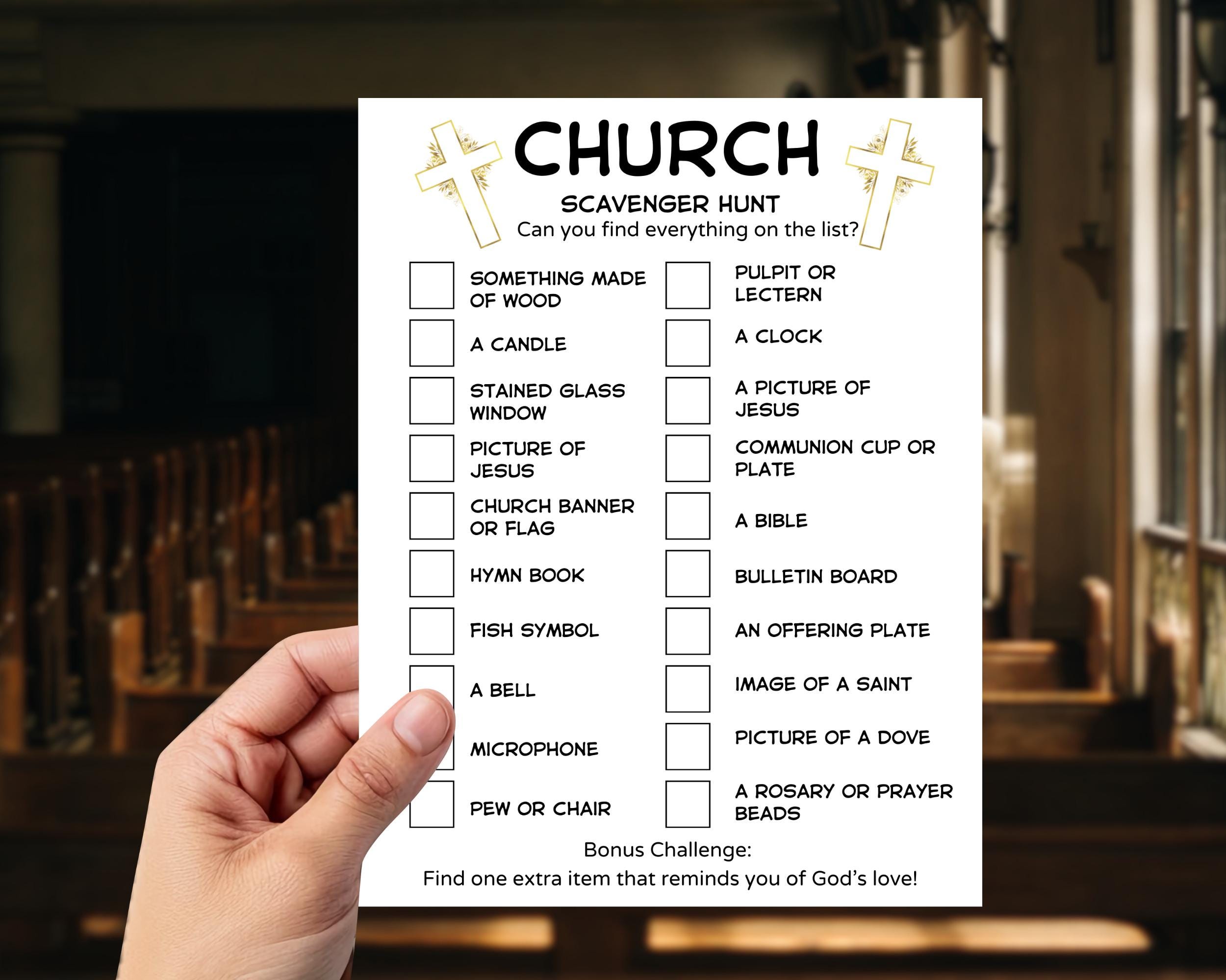 Printable Church Scavenger Hunt for Teens and Adults, Fun & Engaging ...