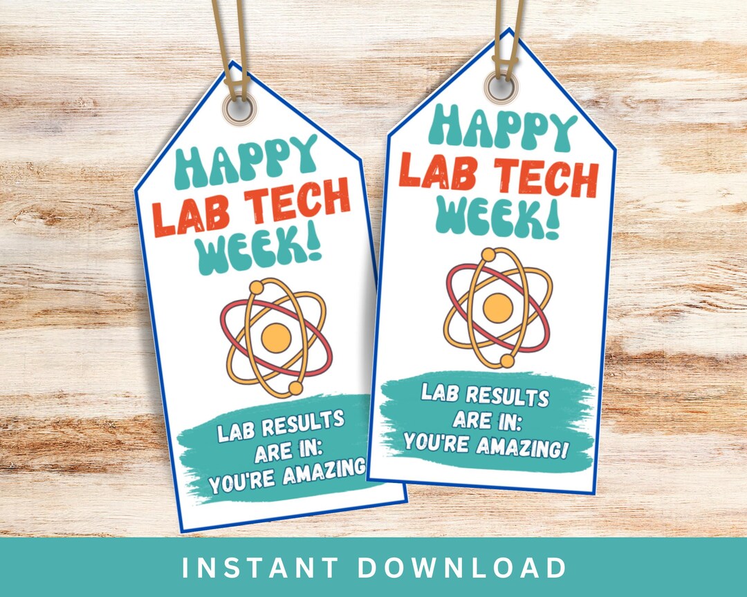 Lab Tech Week Gift Tag, Thank You Tags, Laboratory Week 2025 Gift Tag ...
