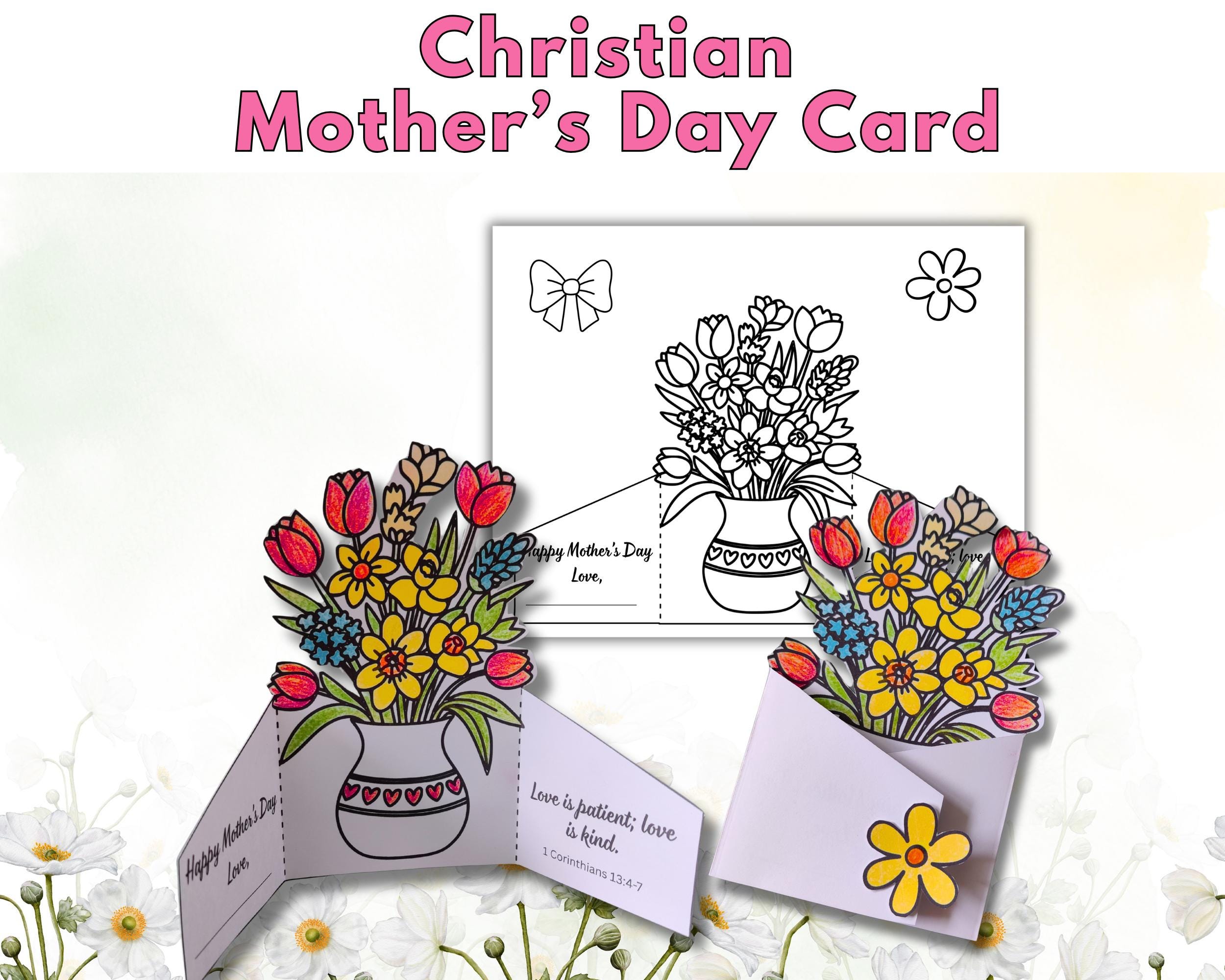 Bible Craft Mother's Day Card Religious Mother's Day Craft Sunday ...