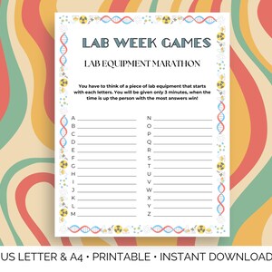 Printable Lab Week 7 Games Bundle, 2025 Lab Week, Co-worker Games ...