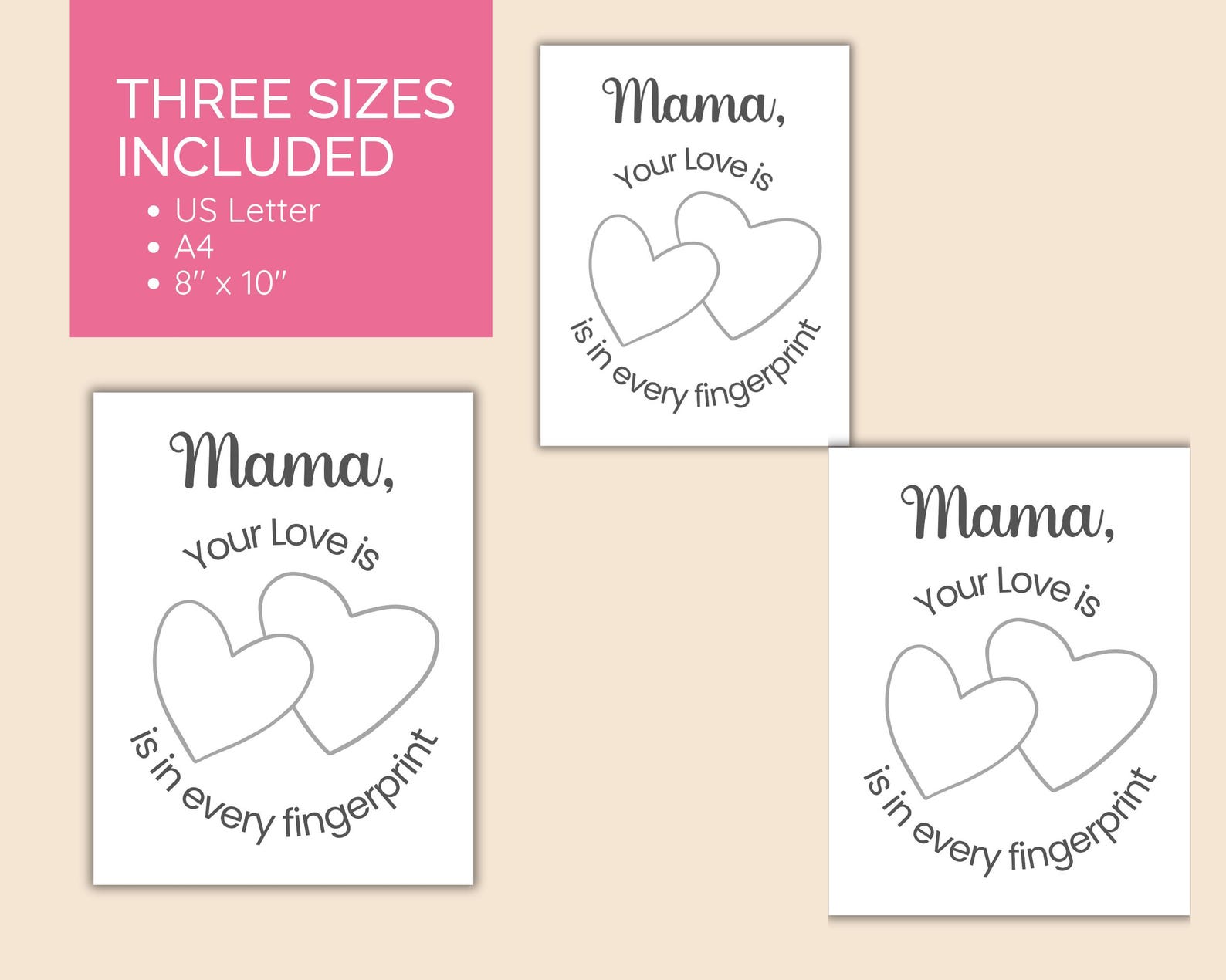 Mama Handprint Art Printable, Mother’s Day Gift From Kids, DIY ...