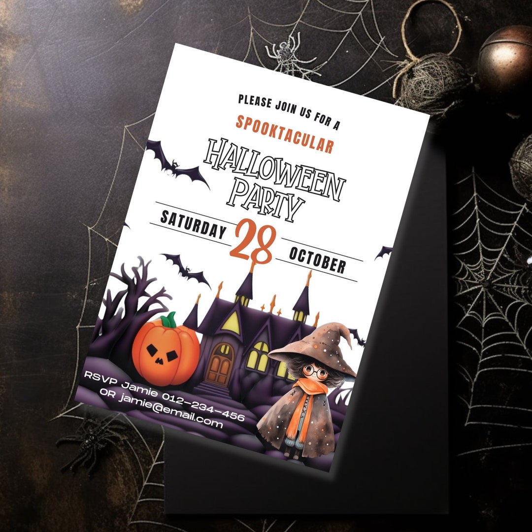 Halloween Birthday Party Invitation Spooky Halloween Invite - Etsy
