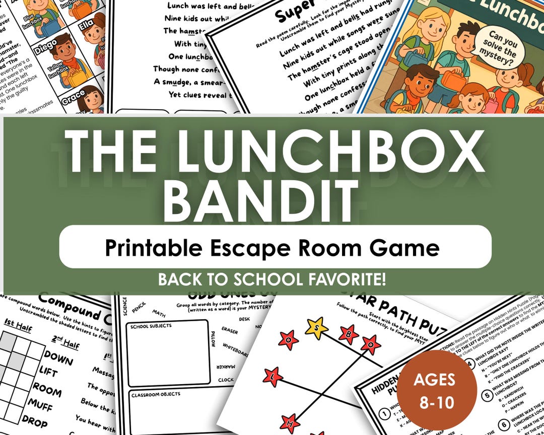 Lunchbox Bandit Escape Room: Back to School Classroom Mystery ...