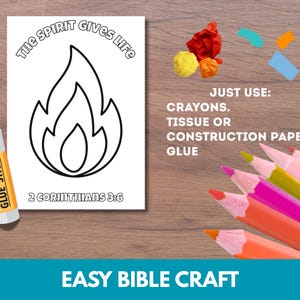 Pentecost Torn Paper Craft, Holy Spirit Bible Craft, Sunday School ...