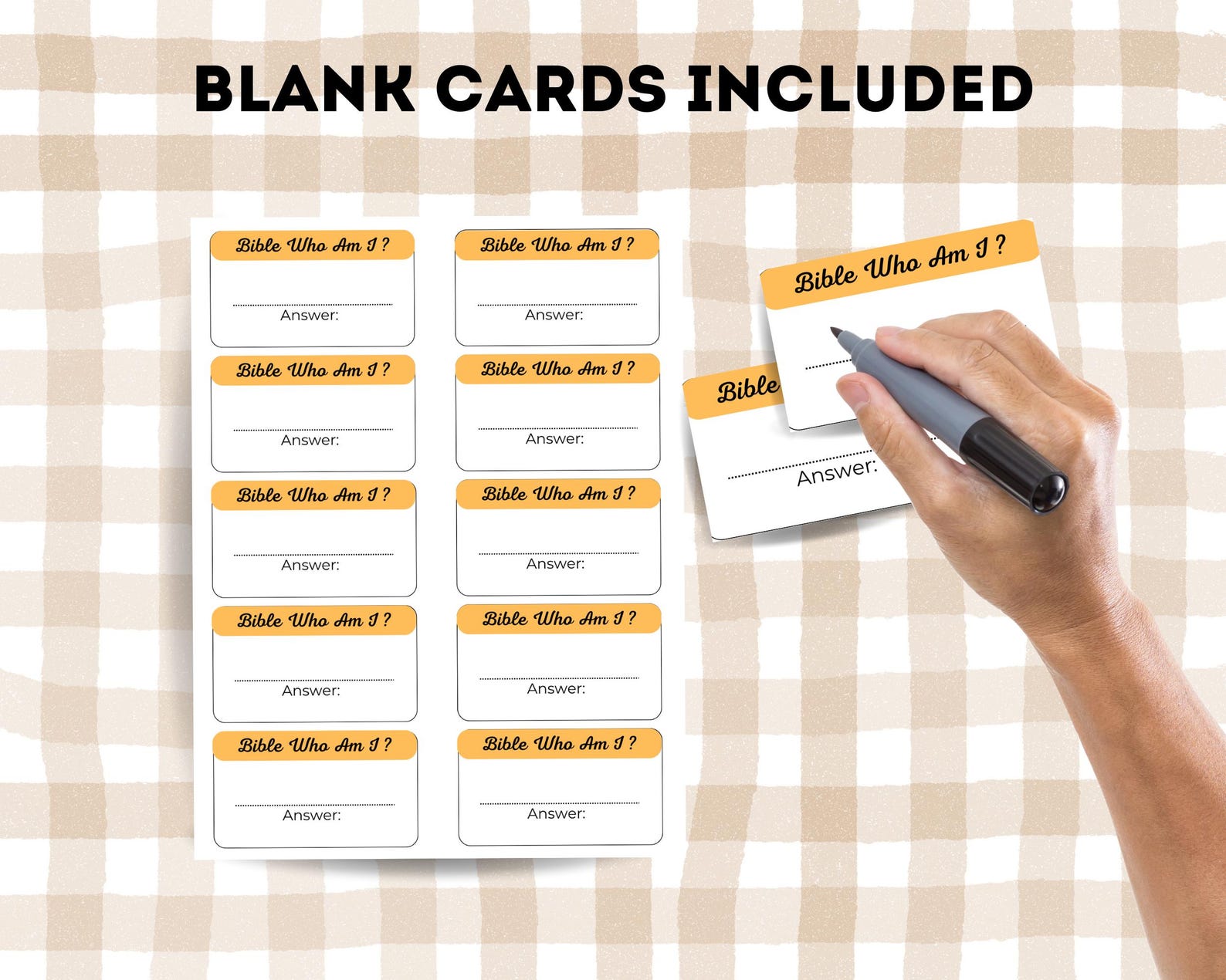 Bible Game Who Am I Game Printable Cards 50 Unique Bible Character ...