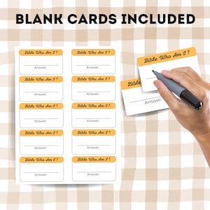 Bible Game Who Am I Game Printable Cards 50 Unique Bible Character ...