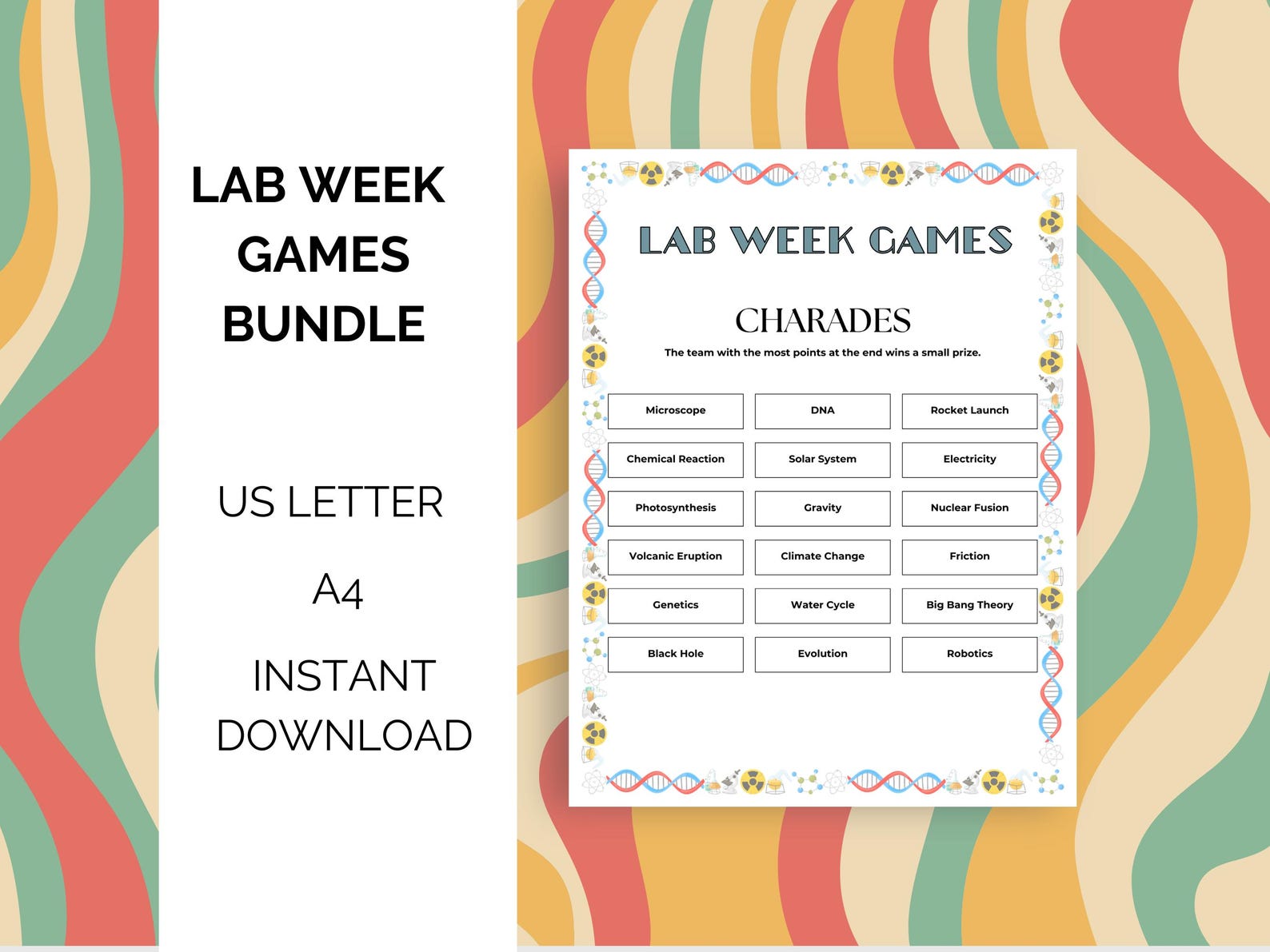 Printable Lab Week 7 Games Bundle, 2025 Lab Week, Co-worker Games ...