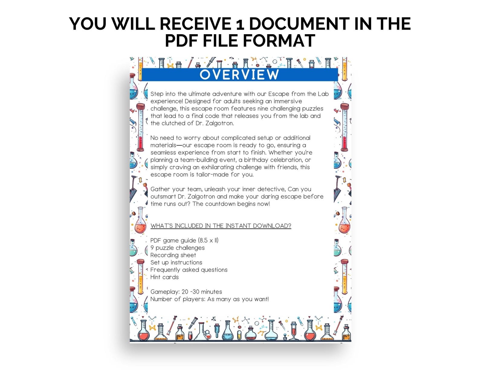 Mad Scientist Escape Room for Kids - Escape the Lab , Printable Teen ...