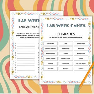 Printable Lab Week 7 Games Bundle, 2025 Lab Week, Co-worker Games ...