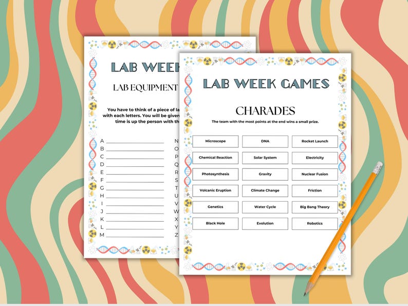 Printable Lab Week 7 Games Bundle, 2025 Lab Week, Co-worker Games ...