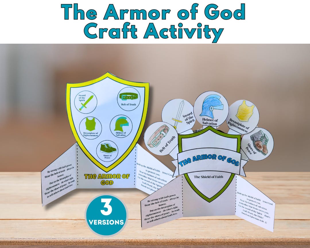 Armor of God Craft Printable, Bible Verse Activity for Kids, Christian ...